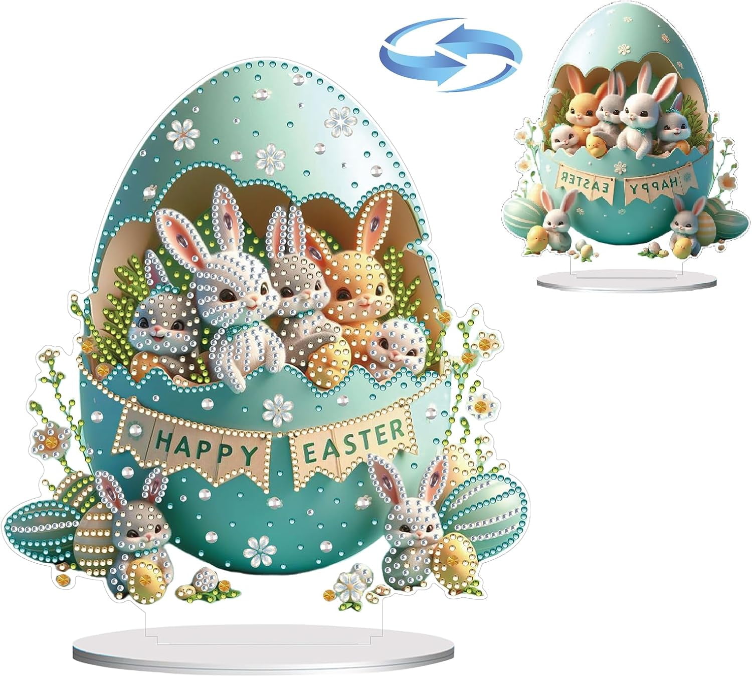 DIY 5D Easter Egg Rabbit Diamond Art Painting Desktop Ornaments Kit ...