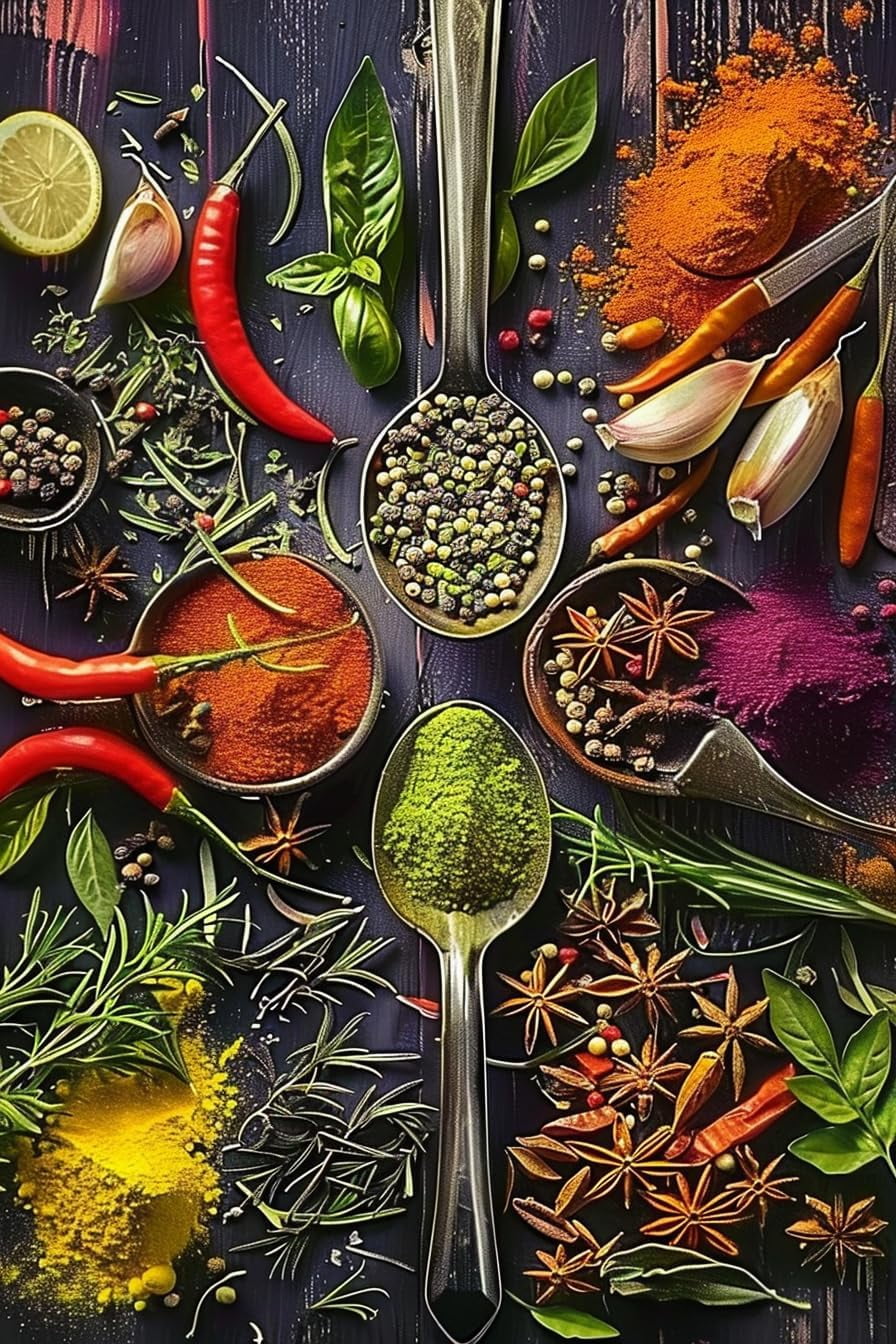 DIY 5D Full Drill Grains Spices Spoon Peppers Kitchen Square Diamond ...