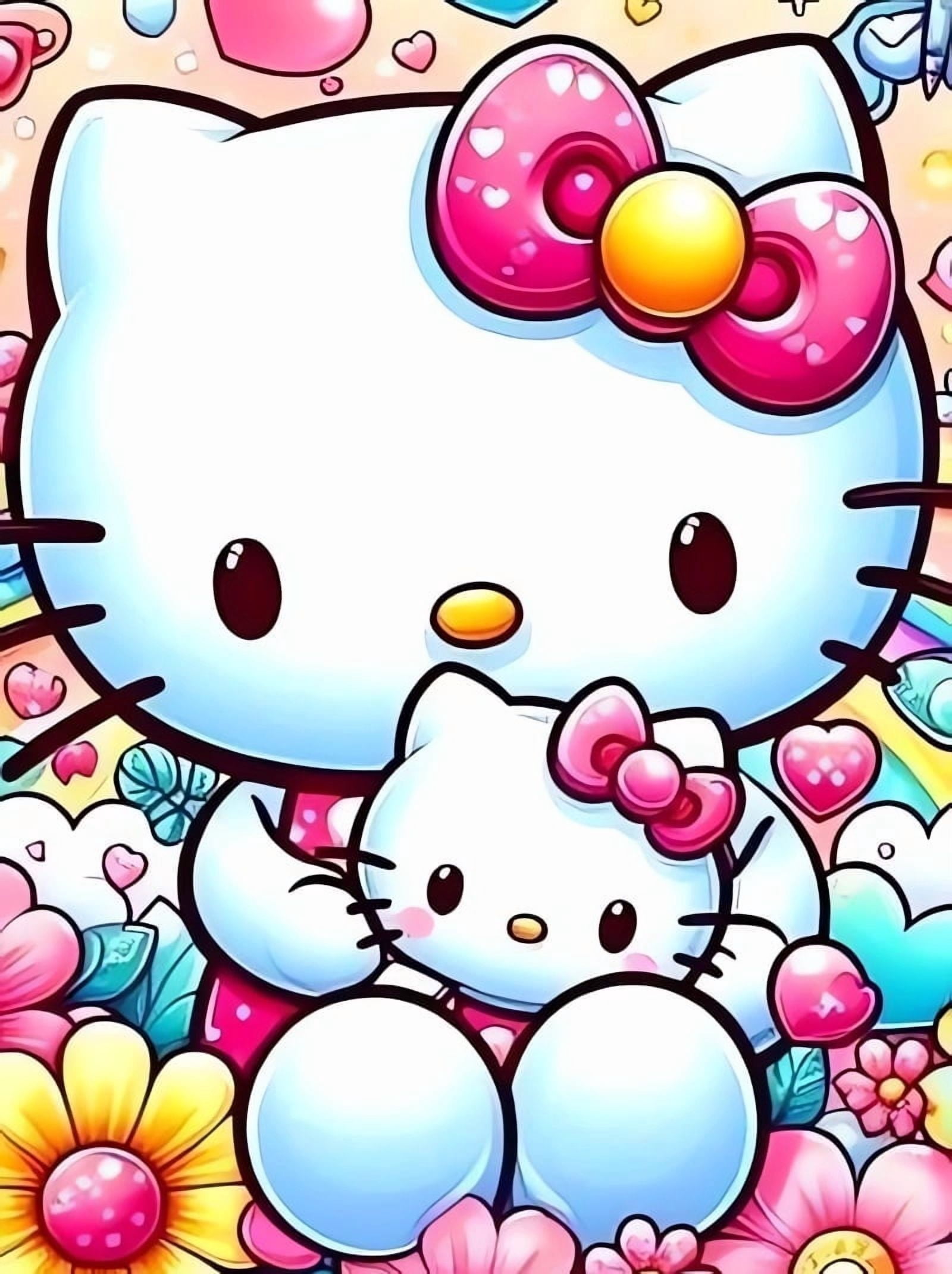 DIY 5D Hello Anime Kitty White Diamond Painting Kits for Adults and ...