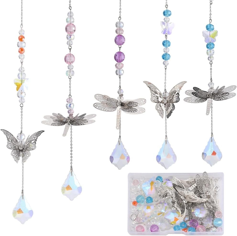 DIY 5Sets Garden Suncatchers Rainbow Maker Suncatcher Prism Glass ...