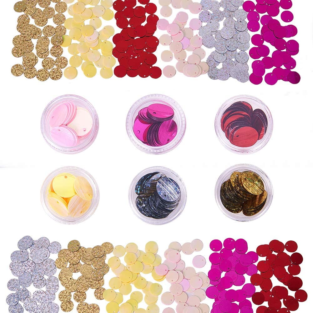 DIY 6 Boxes 12mm Flat Round Sequin Paillettes Metallic Loose Sequins ...