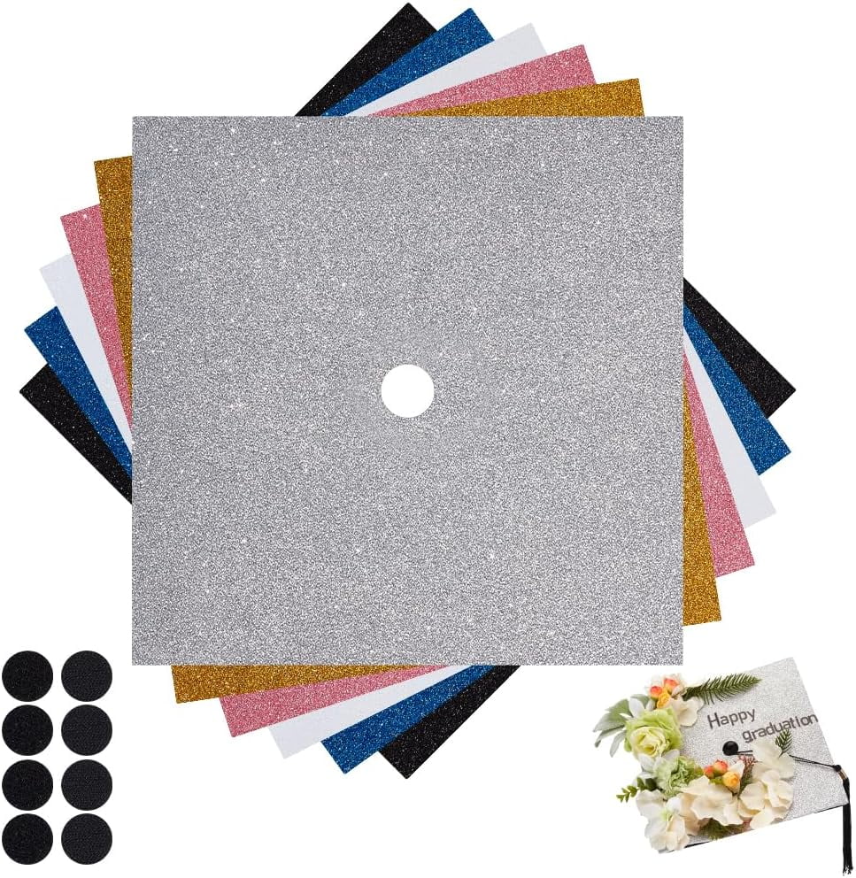 DIY 6 Sheets Glitter Cardstock Paper for Graduation Cap Colorful ...