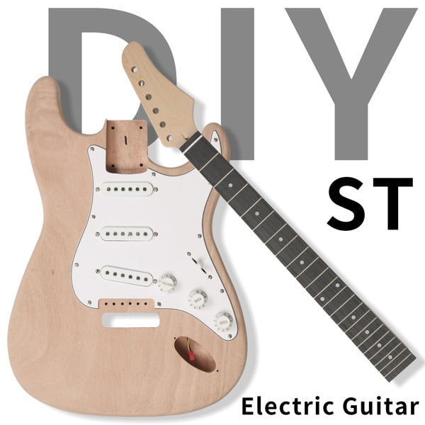 DIY 6 String ST Style Electric Guitar Kits with Mahogany Body, Maple ...