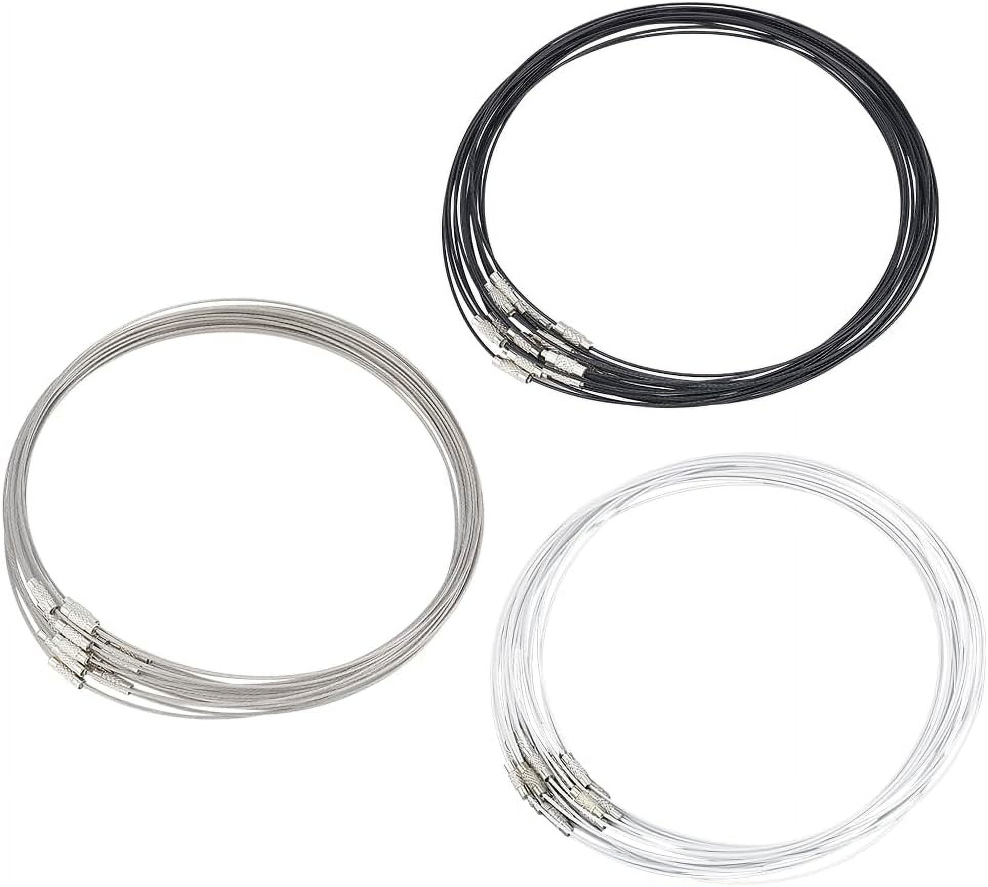 DIY 60Pcs 3 Colors Stainless Steel Wire Necklace Cord Metal Wire ...