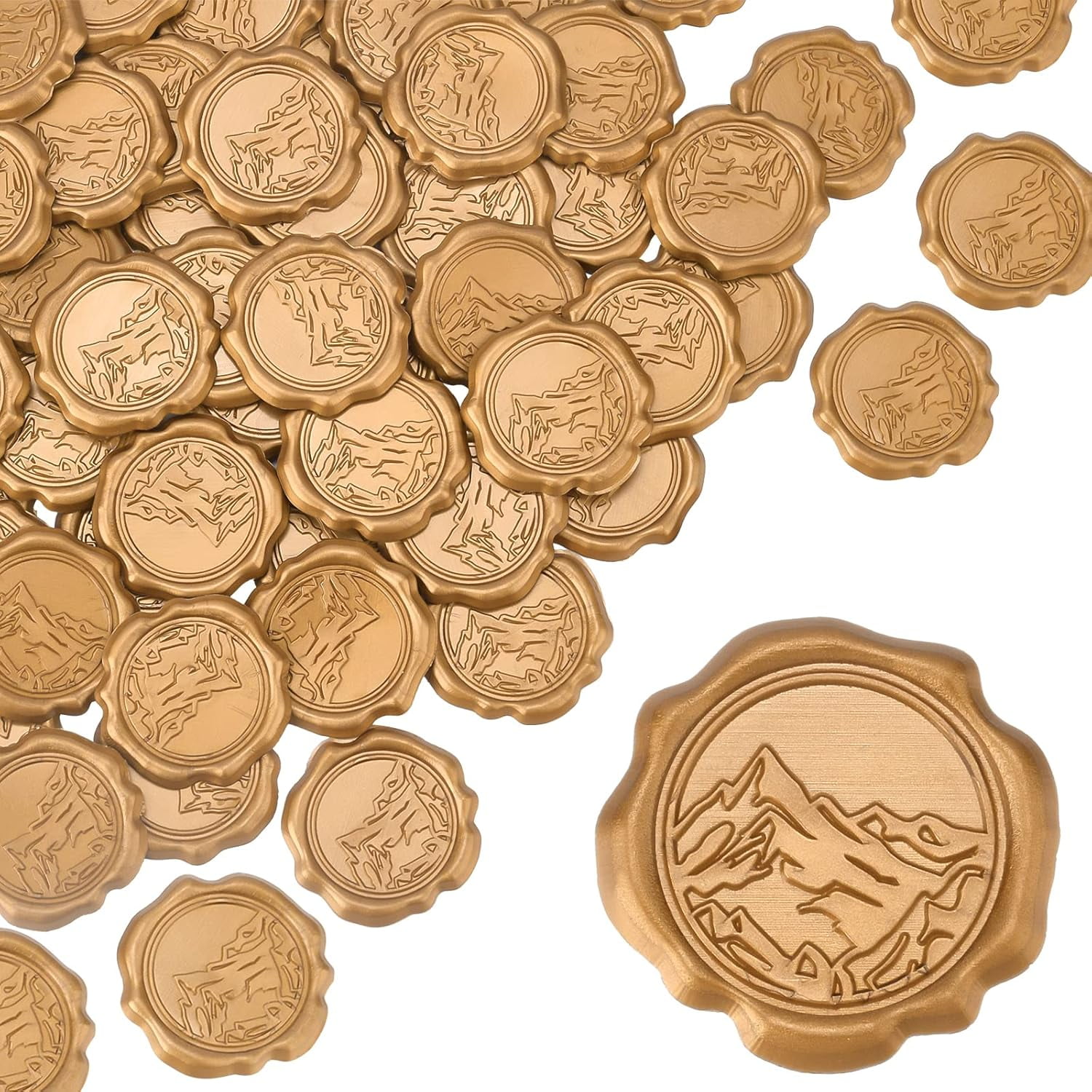 DIY 60pcs Adhesive Wax Seal Stickers Mountain Wax Seal Stamp Stickers ...