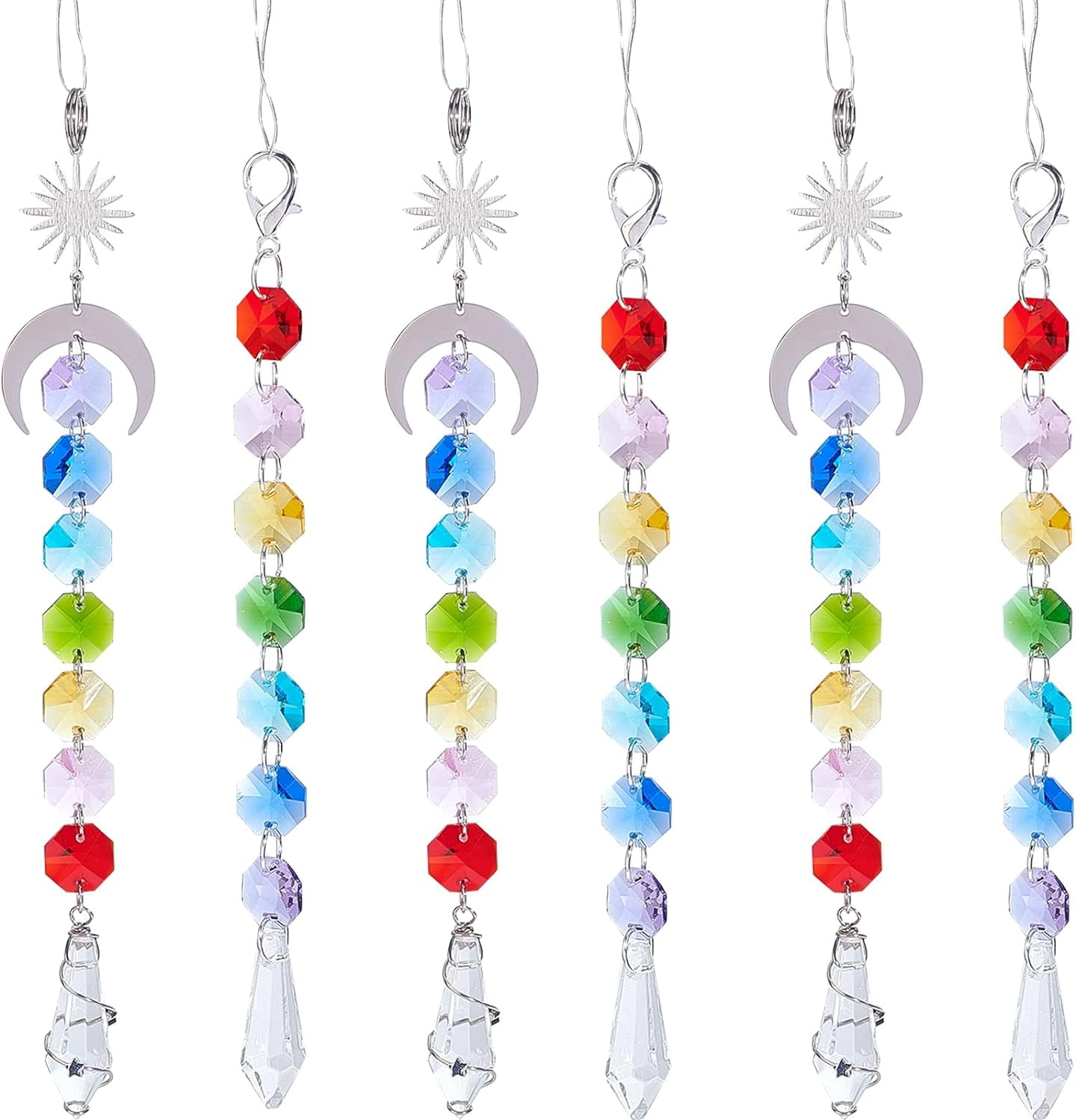 DIY 6Pcs Garden Suncatchers Outdoor Sun Catcher Rainbow Marker Indoor ...