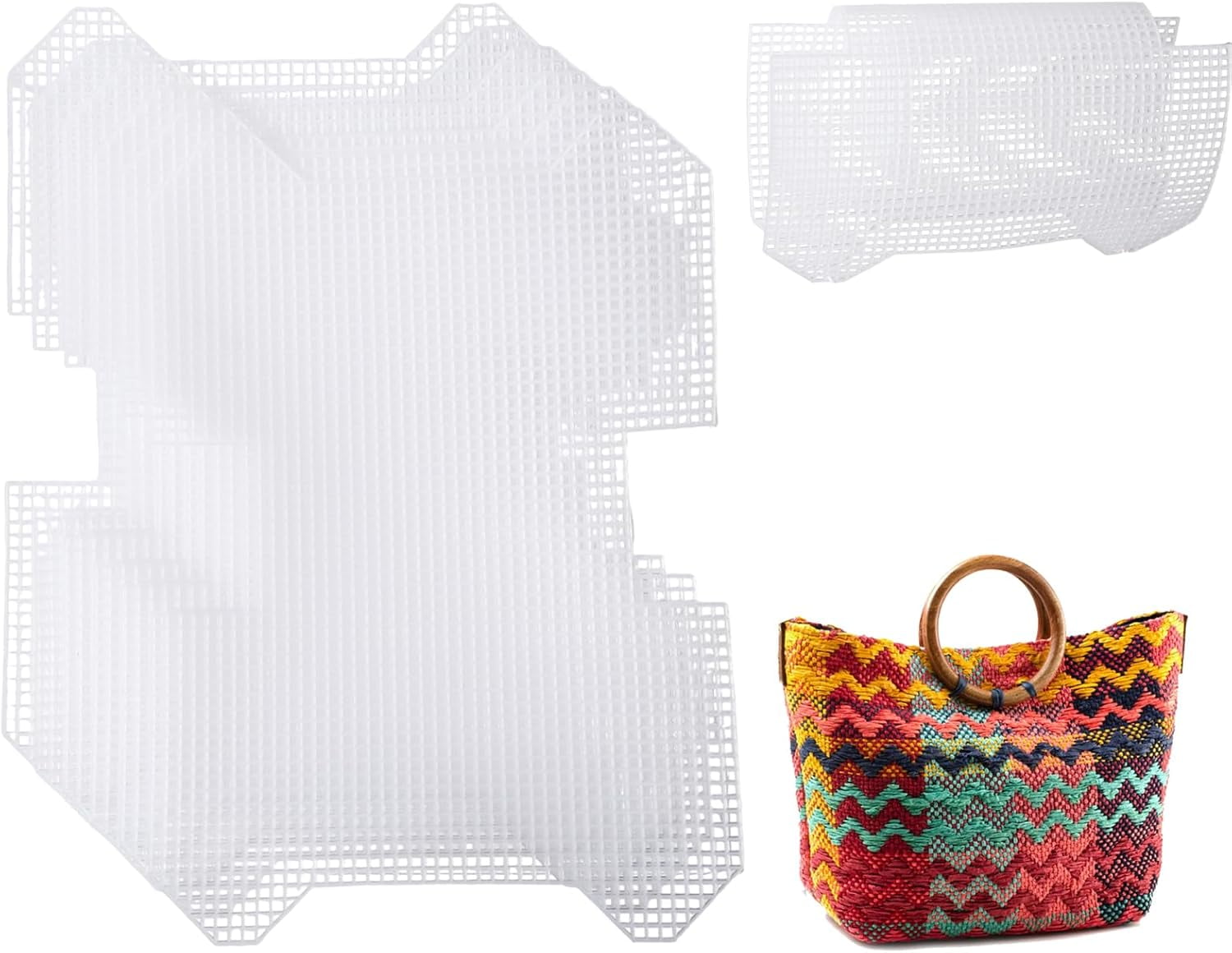 DIY 6Pcs Plastic Mesh Canvas Sheets Bag Bottom Shaper Pads Purse Making ...