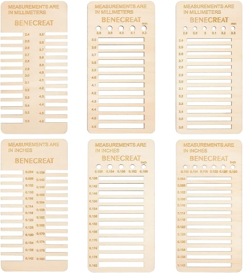 DIY 6Pcs Wooden Material Thickness Test Guide Set Ruler Per Inch ...