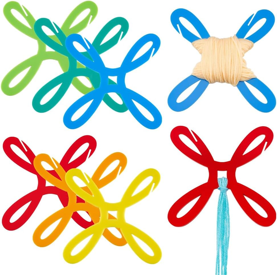 DIY 6pcs 6 Colors Acrylic Yarn Bobbins Yarn Winder Cross Stitch Bobbin ...