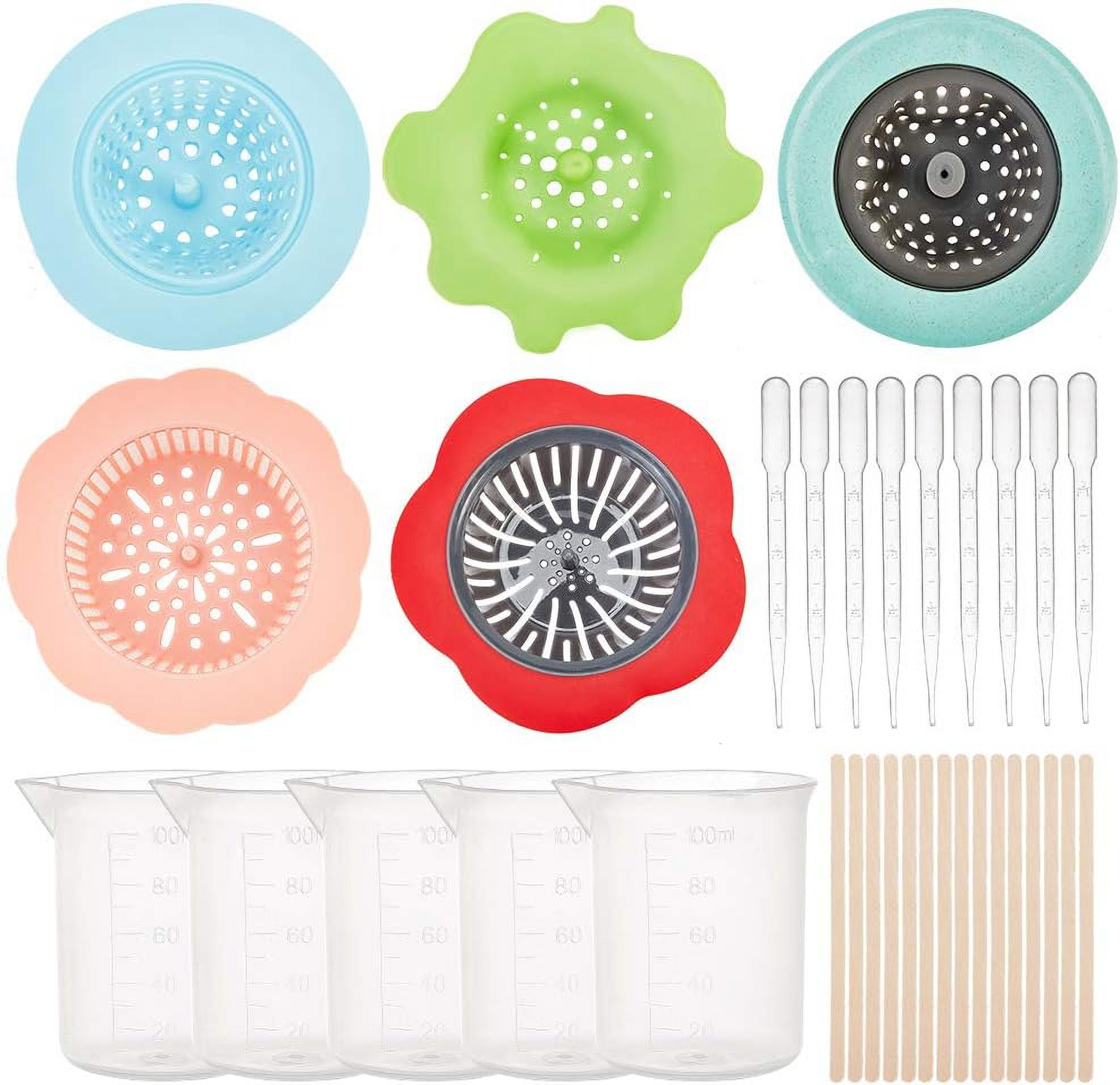 DIY 70Pcs Acrylic Pouring Art Supplies Kit 5Pcs Paint Pouring Strainers ...