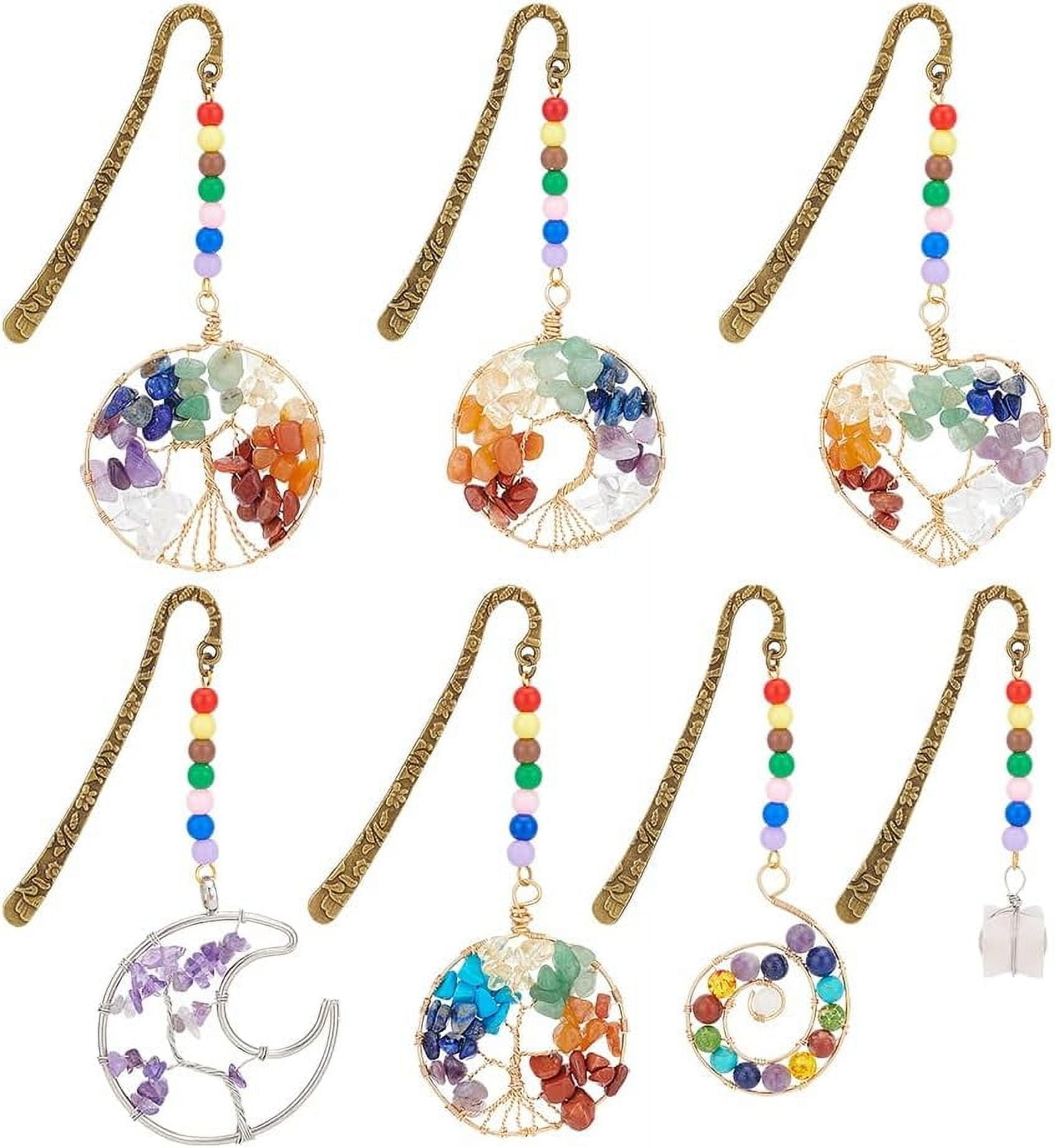 DIY 7Pcs Tree of Life Gemstone Bookmark Hairpin Hook 7 Styles Chakra ...