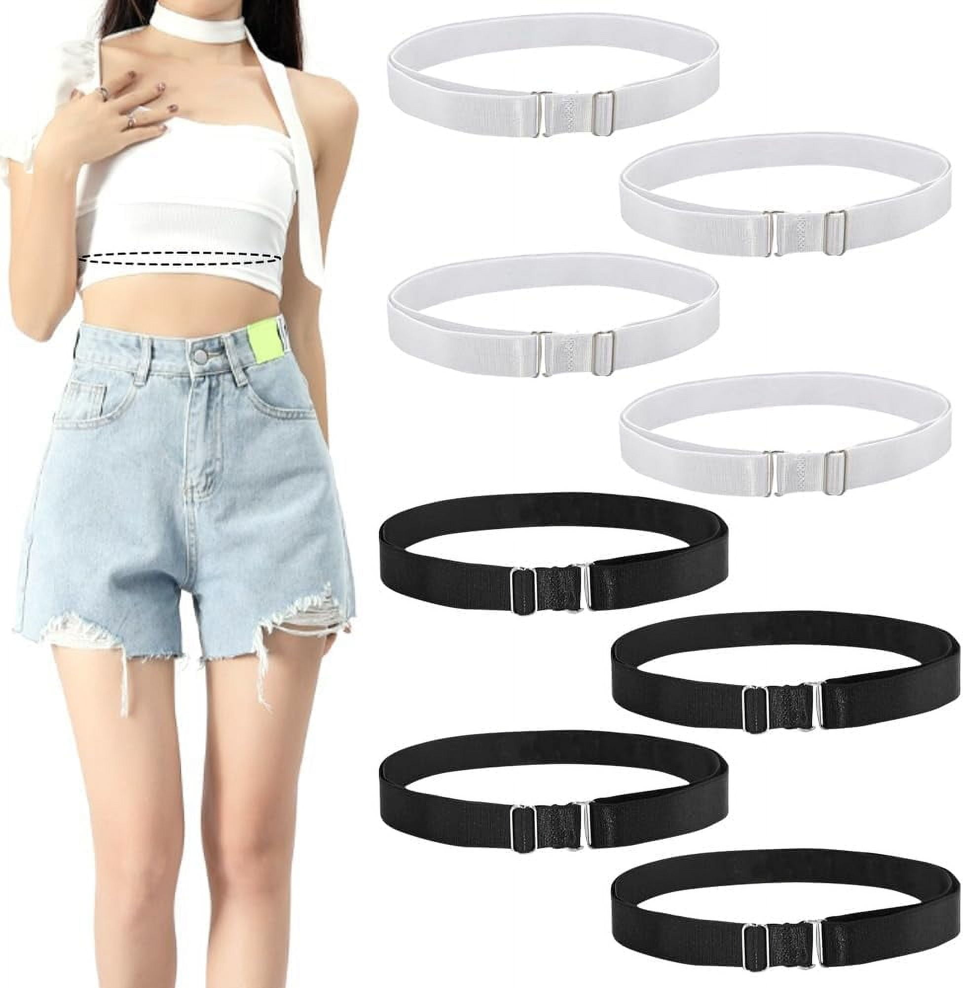 DIY 8 Pcs 2 Colors Crop Adjustable Bands Polyester Shirt Stay Belts ...