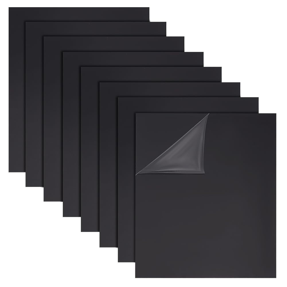 DIY 8 Sheets 8x10 Inch Black ABS Plastic Sheet ABS Plastic Plates 0.5mm ...