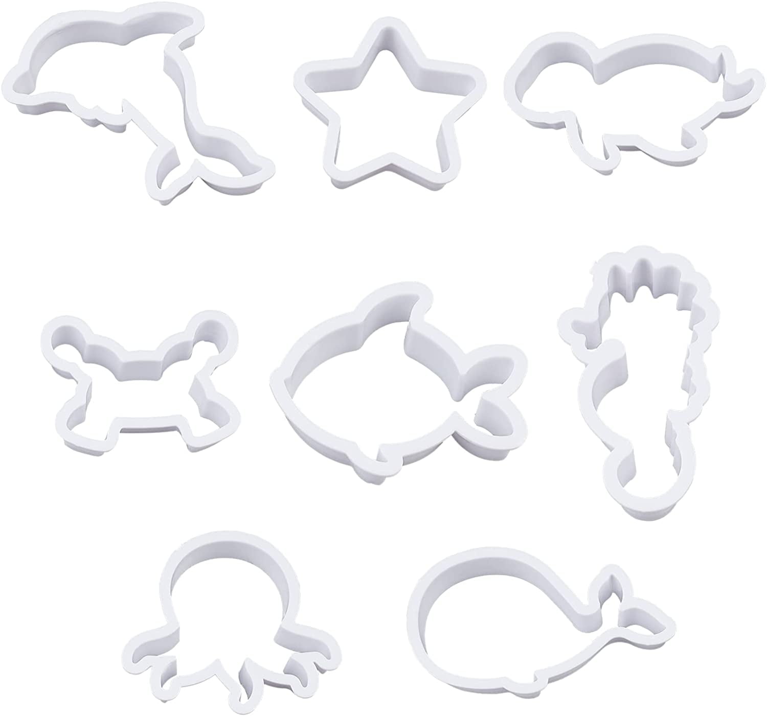 DIY 8 Styles Plastic Cookie Cutters Ocean Cookie Cutters Polymer Clay ...