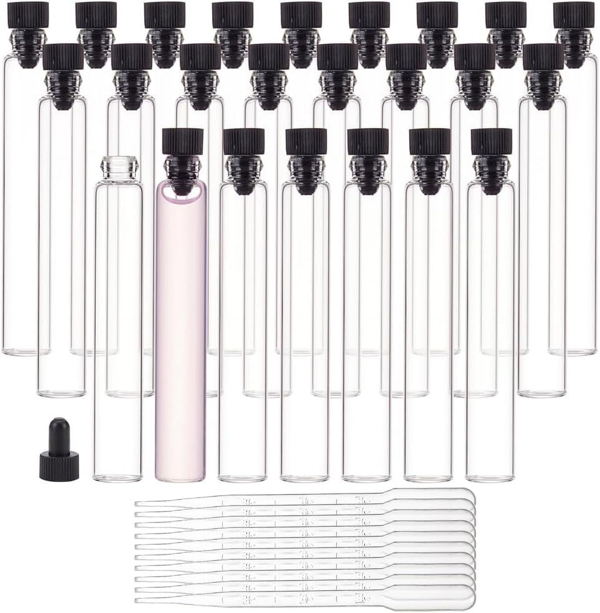 DIY 80 Pack 3ml Glass Refillable Bottles Small Sample Glass Vials with ...