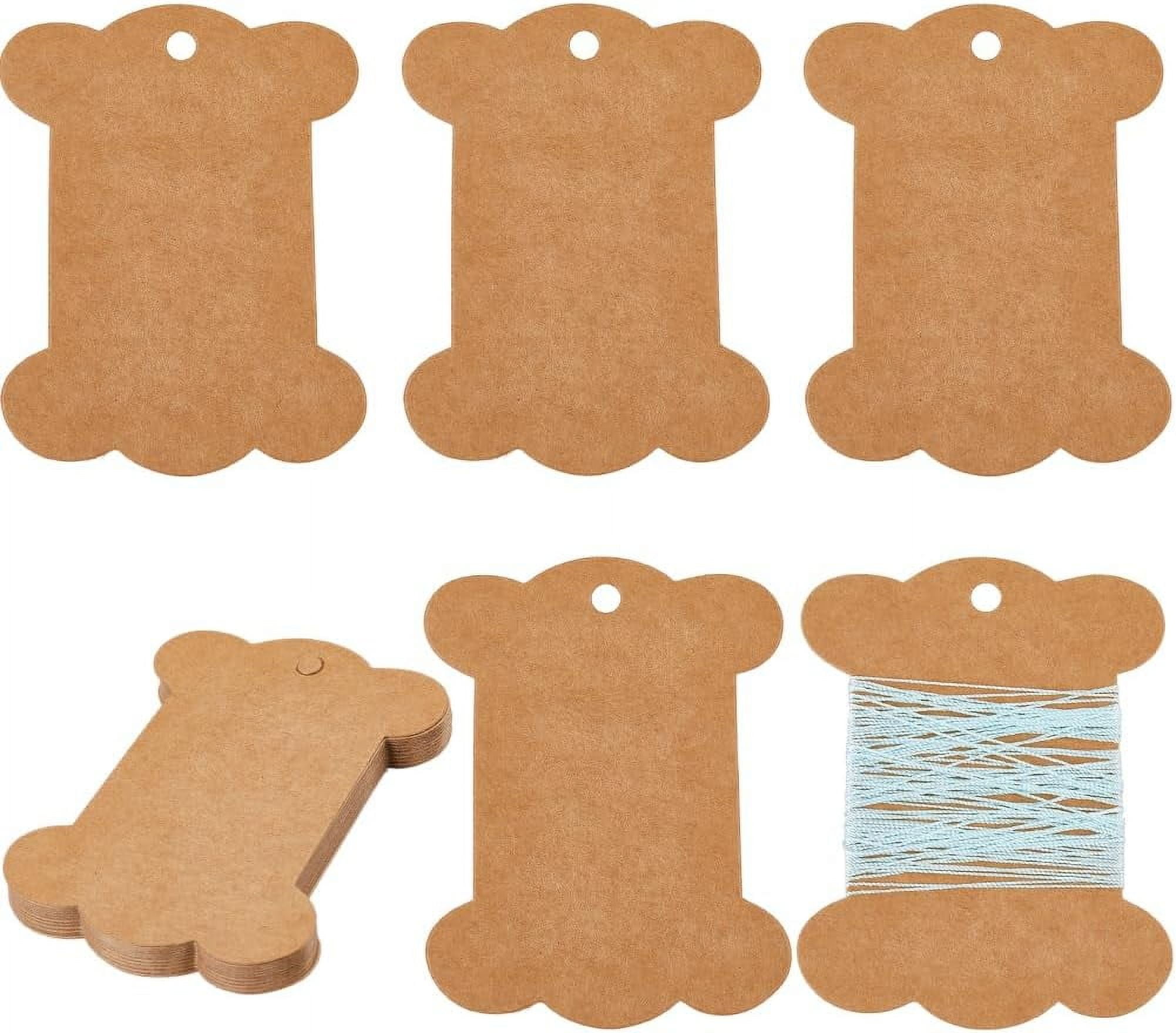 DIY 80Pcs Embroidery Thread Cardboard Bobbins Floss Bobbin Holder Kraft Paper Spool Camel Thick ...