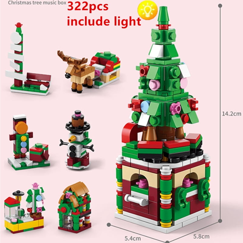 DIY 8in1 Lights Christmas Elk Deer Santa Claus Train Architecture Store ...
