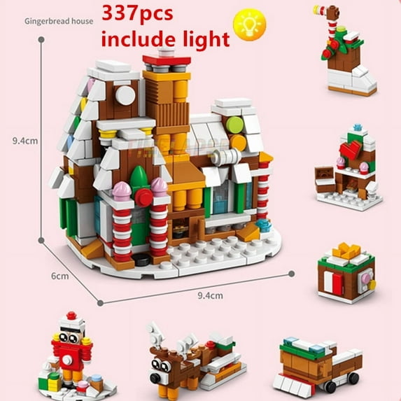 DIY 8in1 Lights Christmas Elk Deer Santa Claus Train Architecture Store ...