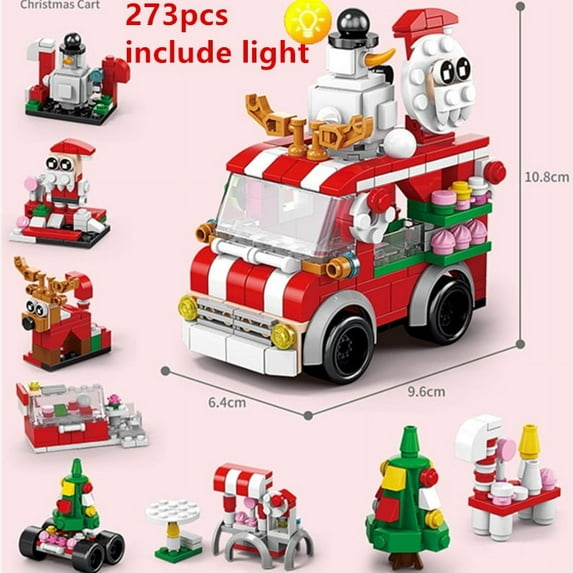 DIY 8in1 Lights Christmas Elk Deer Santa Claus Train Architecture Store ...