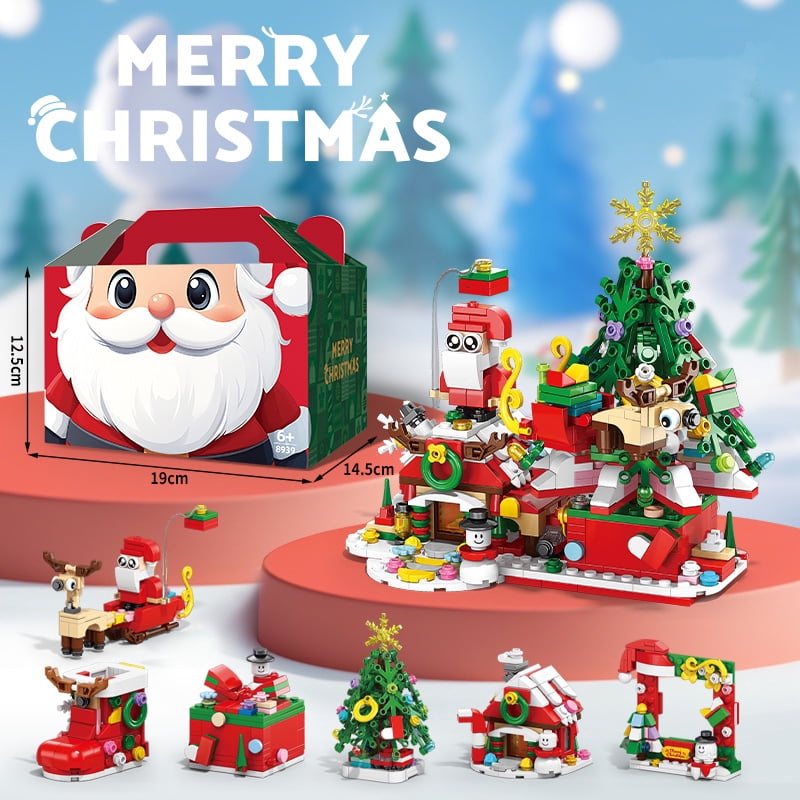 DIY 8in1 Lights Christmas Elk Deer Santa Claus Train Architecture Store ...