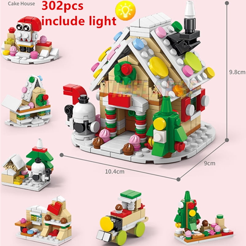 DIY 8in1 Lights Christmas Elk Deer Santa Claus Train Architecture Store ...