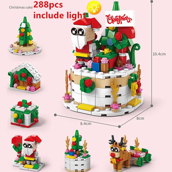 DIY 8in1 Lights Christmas Elk Deer Santa Claus Train Architecture Store ...