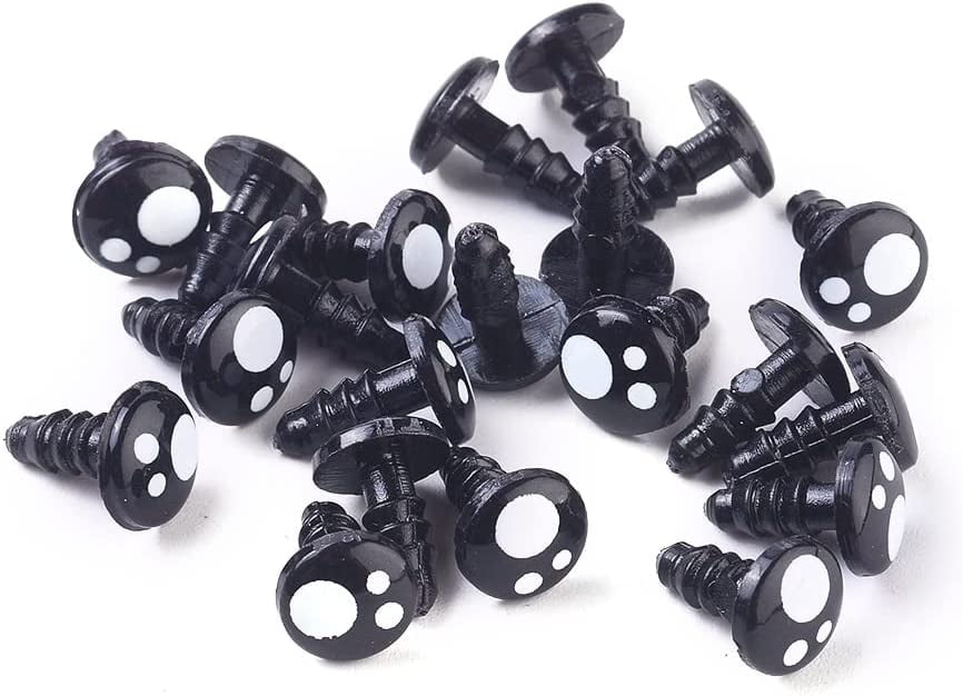DIY 8mm Resin Safety Eyes 100pcs Craft Eyes Black Stuffed Crochet Eyes Kawaii Eyes for Teddy ...