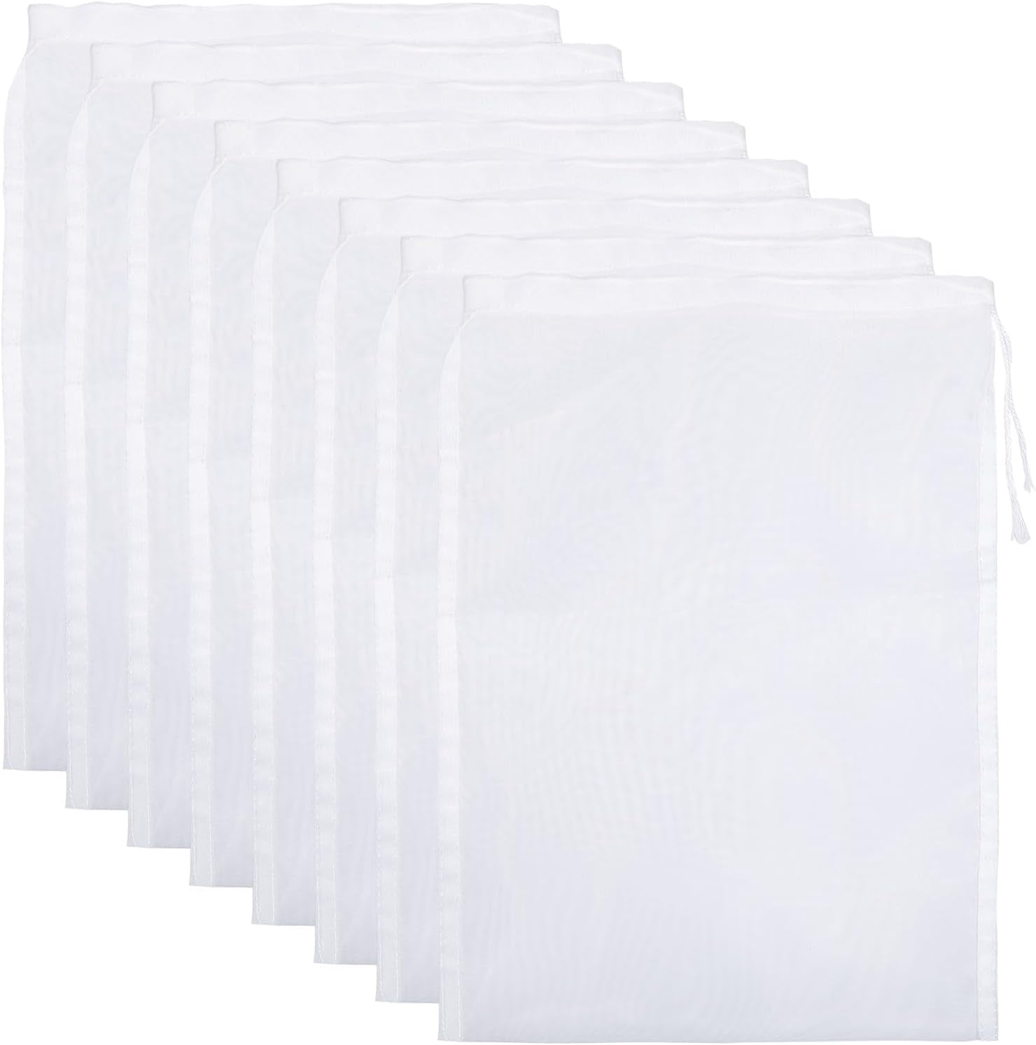 8pcs Nylon Straining Bag Fine Mesh Food Strainer Bag Reusable Nut Milk ...
