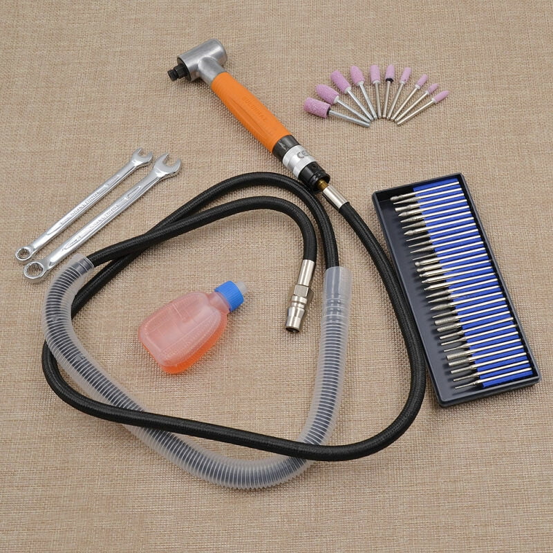 DIY 90 Degree 3MM Pneumatic Micro Grinder Angle Air Die Grinder Set Kit Tool US - Walmart.com