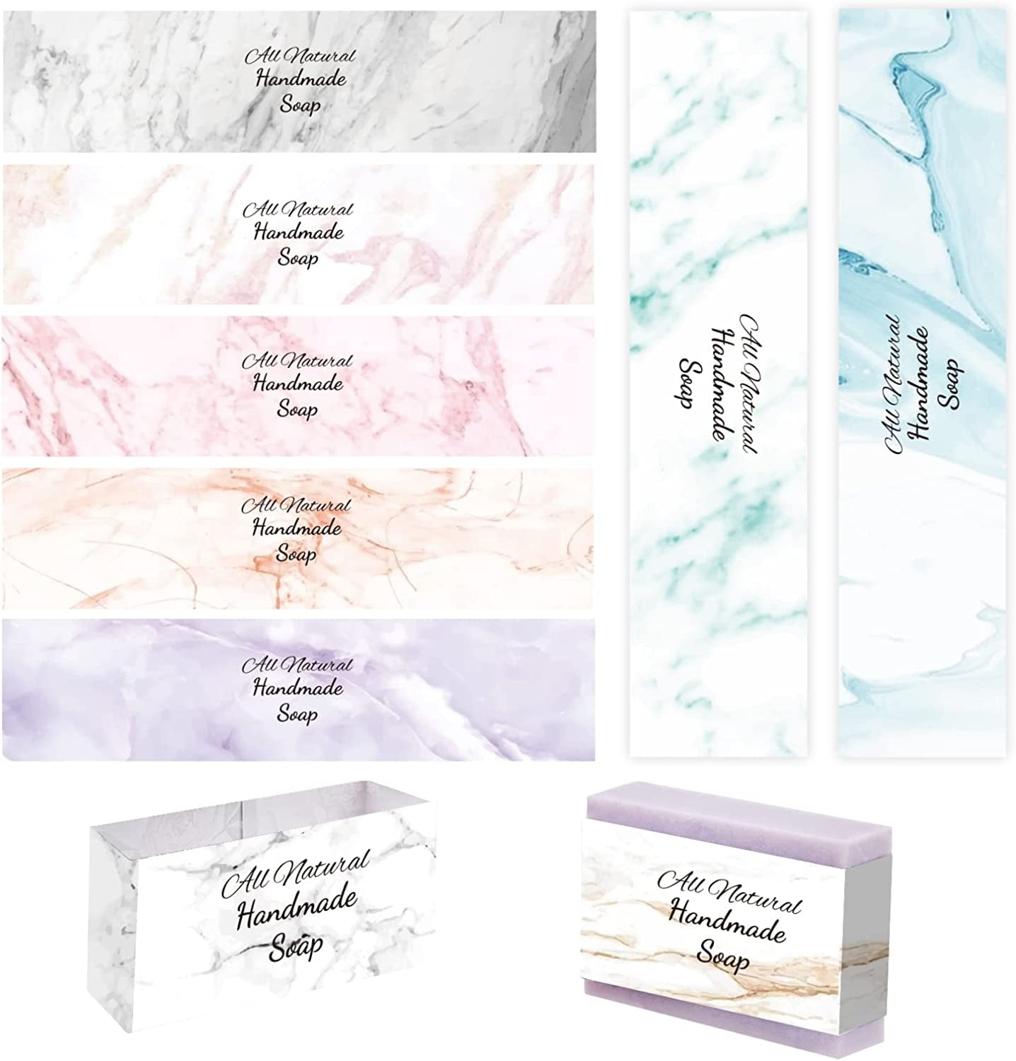 DIY 90pcs Marble Soap Wrappers 9 Styles Soap Packaging Paper Soap Wrap ...