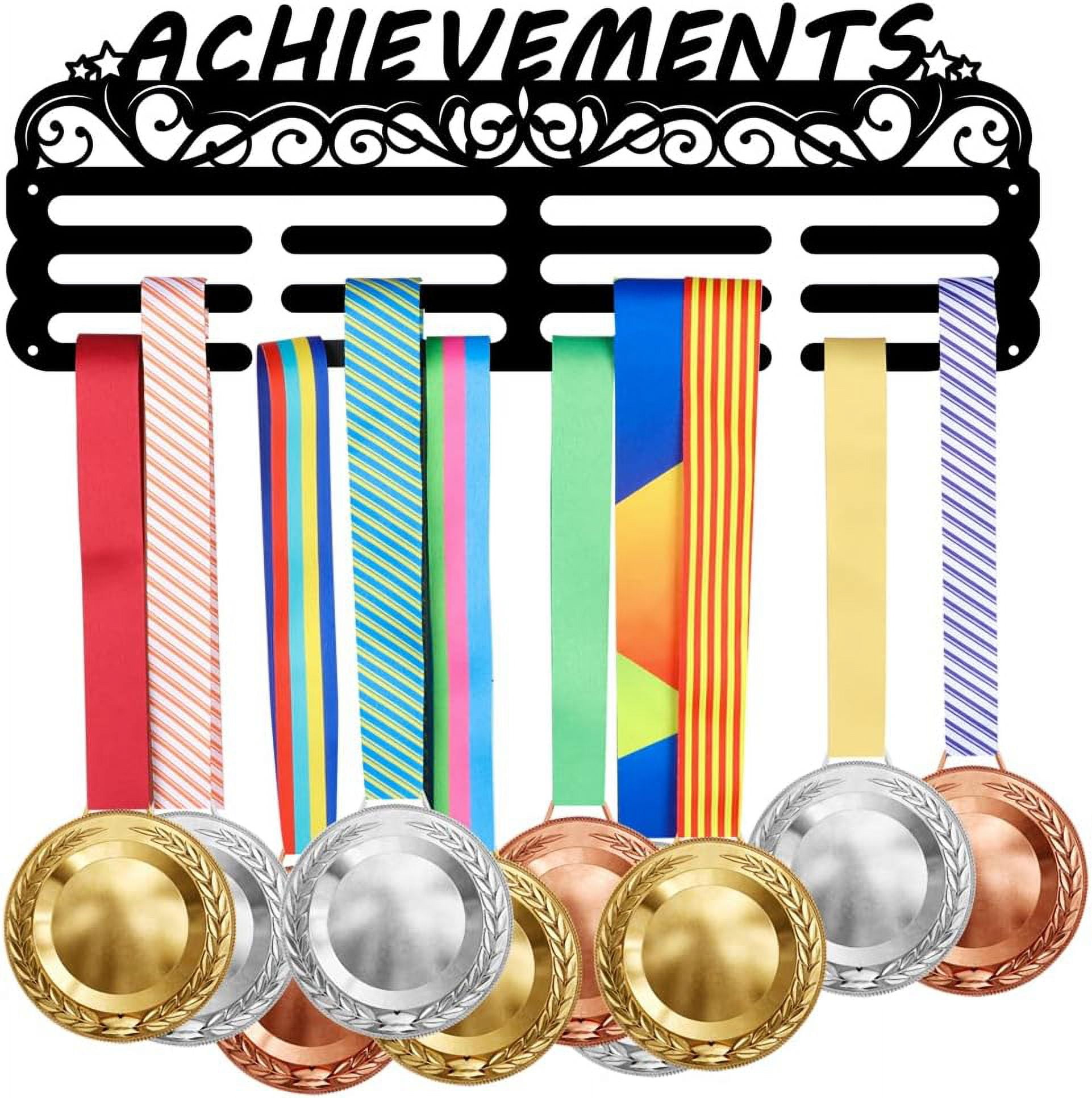 DIY Achievements Text Medal Hanger Display Hollow Pentagram Medal ...