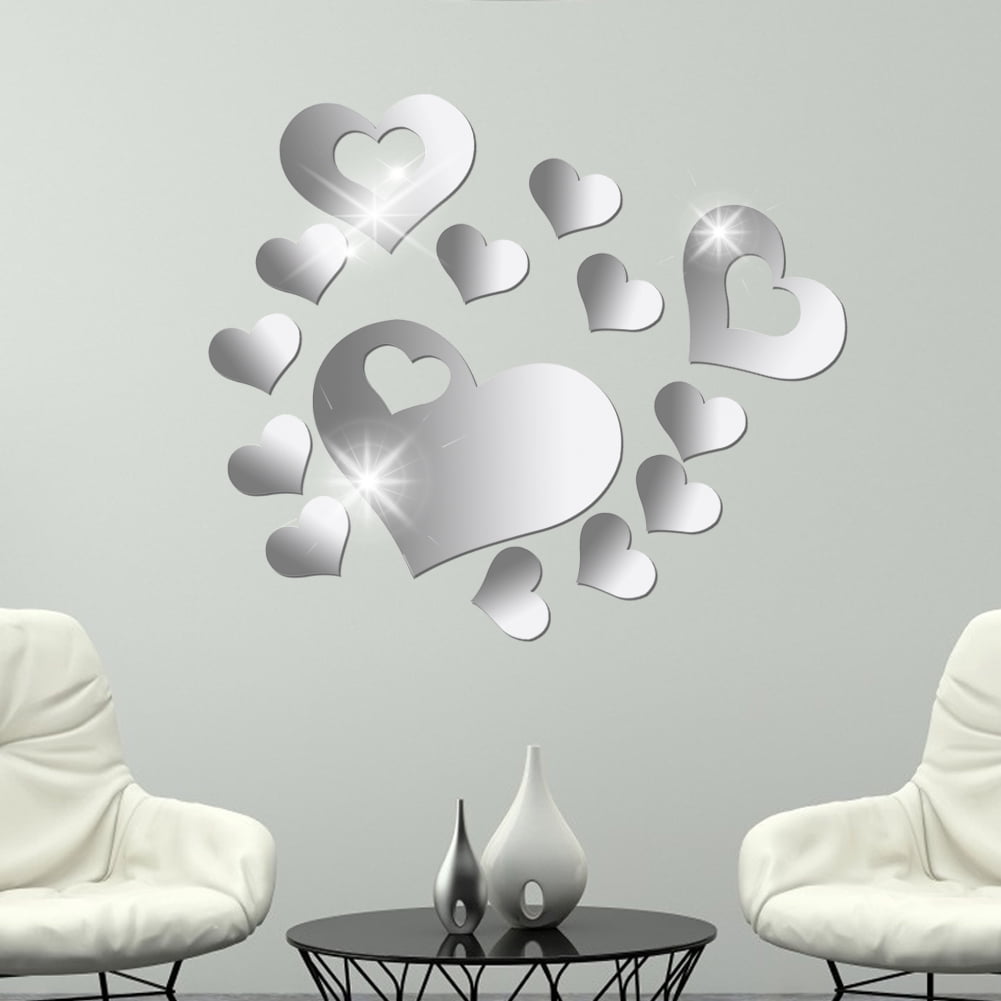 DIY Acrylic 3D Wall Sticker Self-adhesive Acrylic Mirror Sticker Home ...