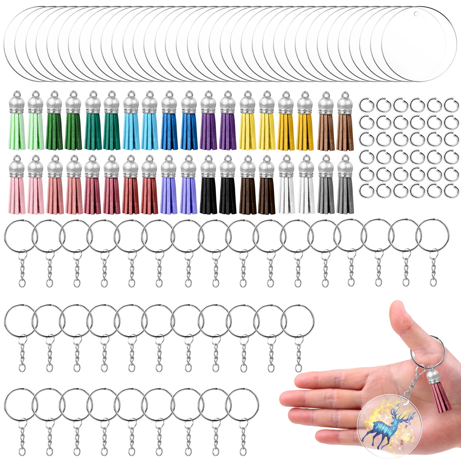 Celectigo Keychain DIY Making Kit, Acrylic Transparent Ornament Craft ...
