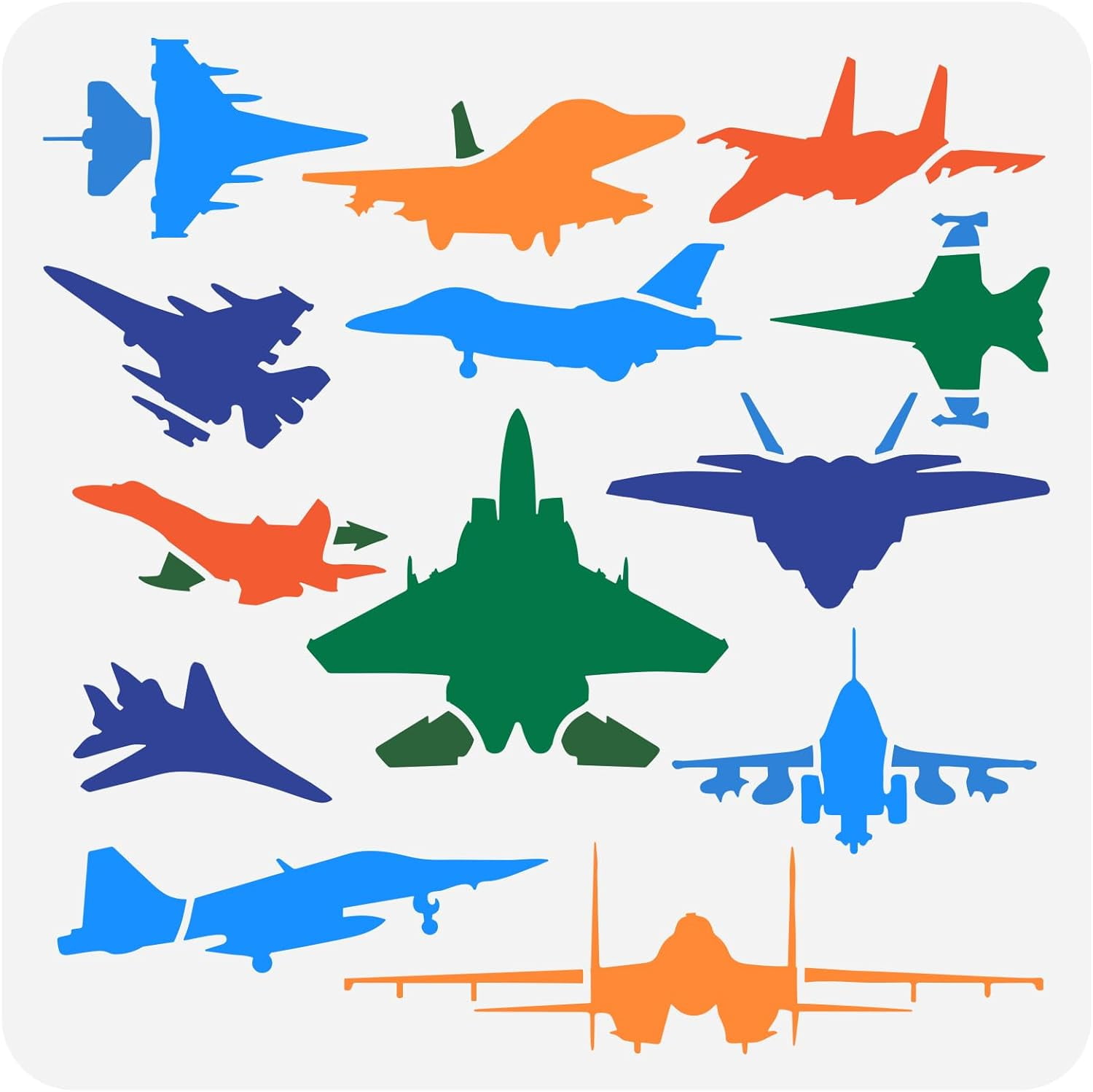 DIY Air Force Painting Stencil 11.8x11.8 inch Large Fighter Planes ...