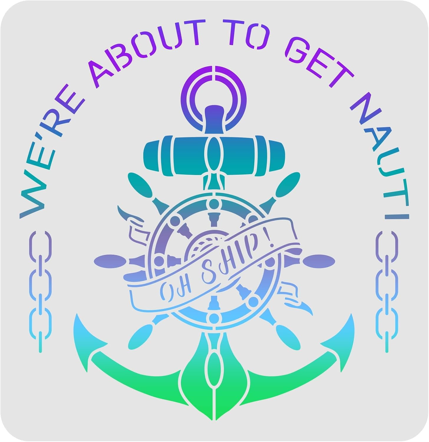 DIY Anchor Stencils Template 11.8x11.8inch Plastic We're to Get Nauti ...