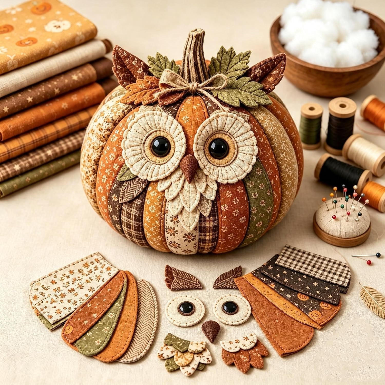 DIY Animal Pumpkin Sewing Kit, Fall Halloween Fabric Craft Decor ...