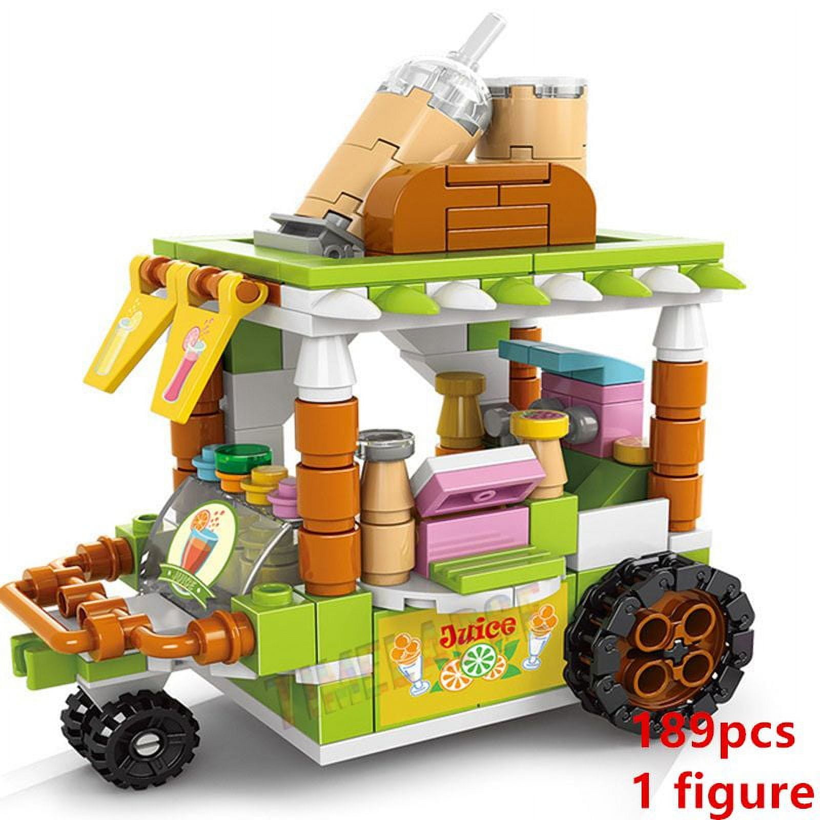 DIY Architecture Ice Cream Car Store Street View Food Building Blocks ...