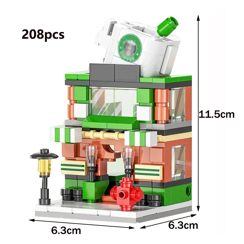 DIY Architecture Store Street View Food House Building Blocks Kit Girls ...