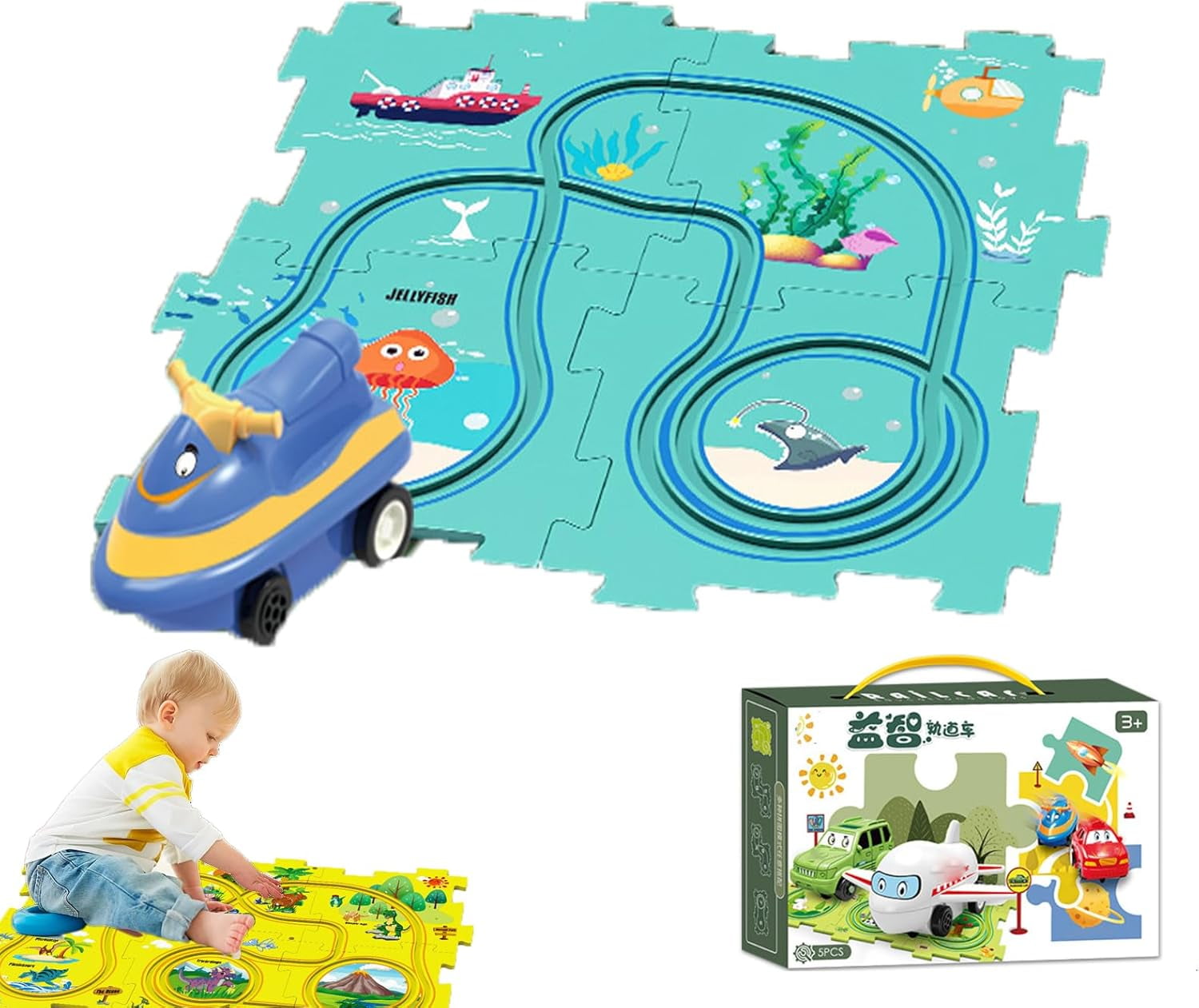 DIY Assembling Electric Trolley, 2024new Toddler Puzzle Track Play Set ...