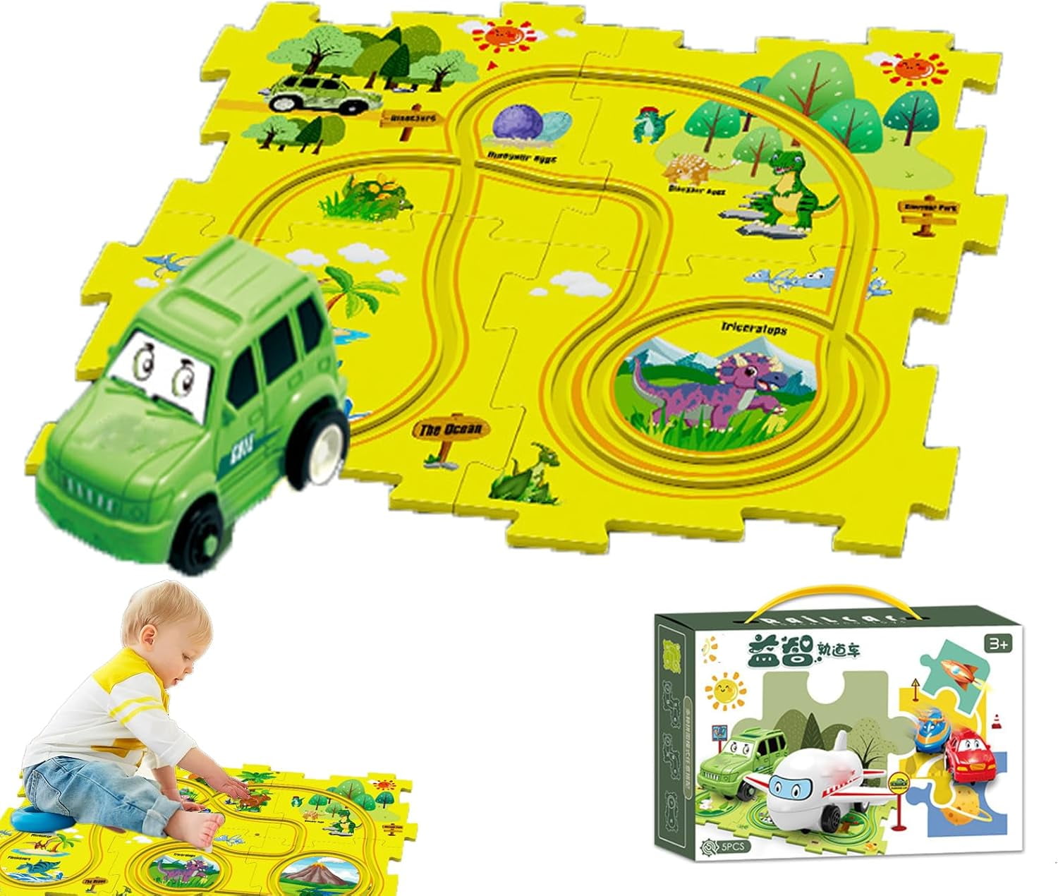 DIY Assembling Electric Trolley, 2024new Toddler Puzzle Track Play Set ...