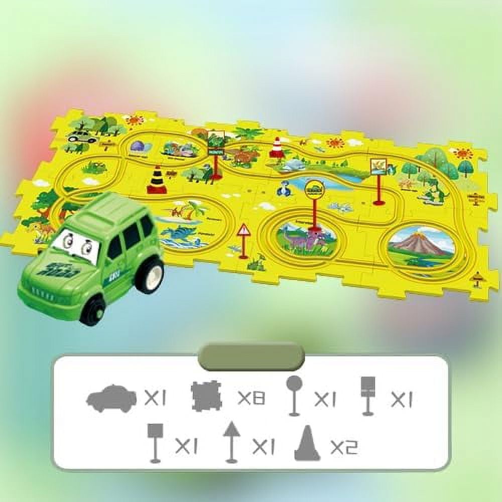 DIY Assembling Electric Trolley, Battery-Operated Puzzle Track Car Set ...