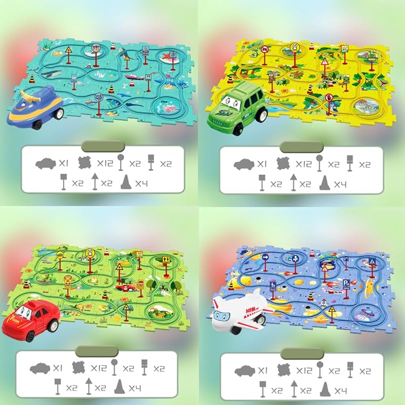 DIY Assembling Electric Trolley, Children's Educational Puzzle Track ...