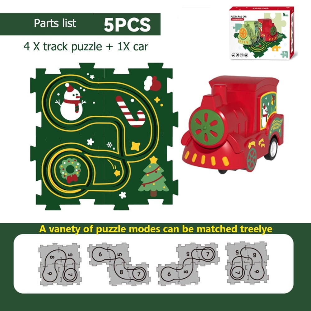DIY Assembling Electric Trolley,Christmas Toys Puzzle Track Play Set ...
