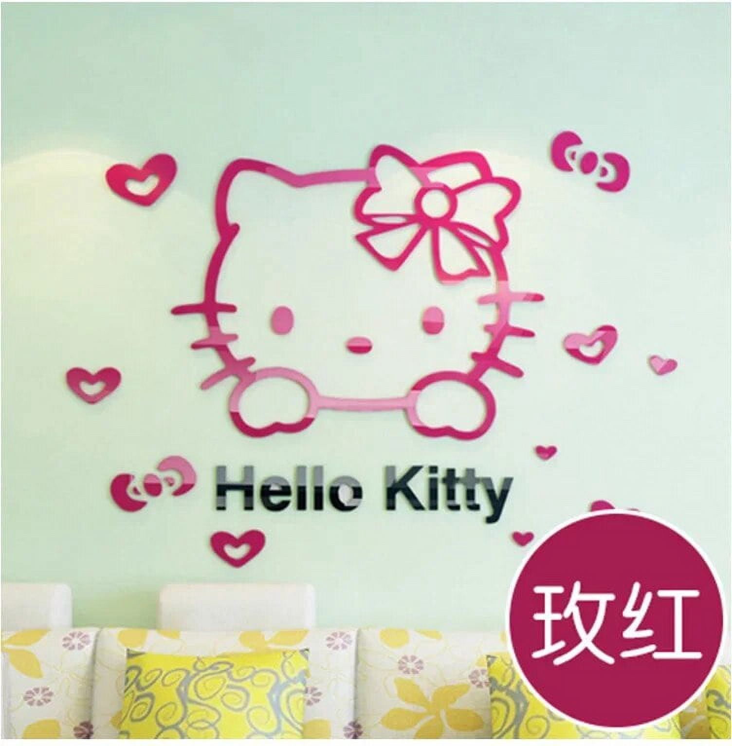 DIY Assembly Cartoon Sanrio Hello Kitty Room Decor Wall Sticker Acrylic ...