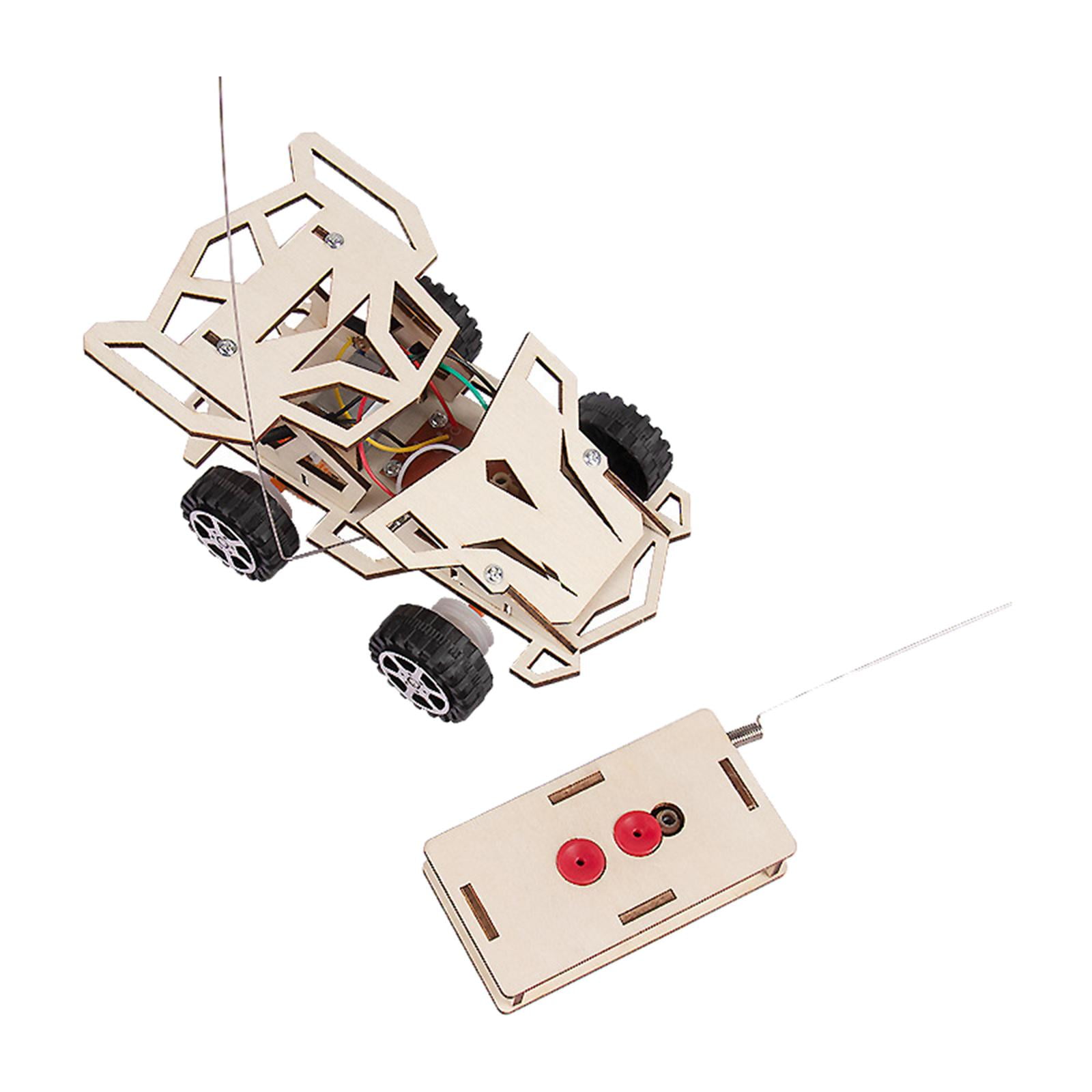 Almencla DIY Assembly Remote Control Wooden Car Model Kit, Educational ...