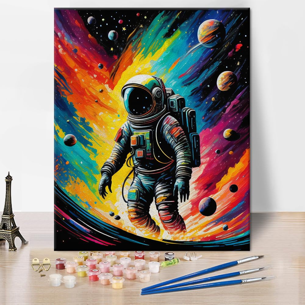 DIY Astronaut Paint by Numbers, Nebula Paint by for Adults, Magical ...