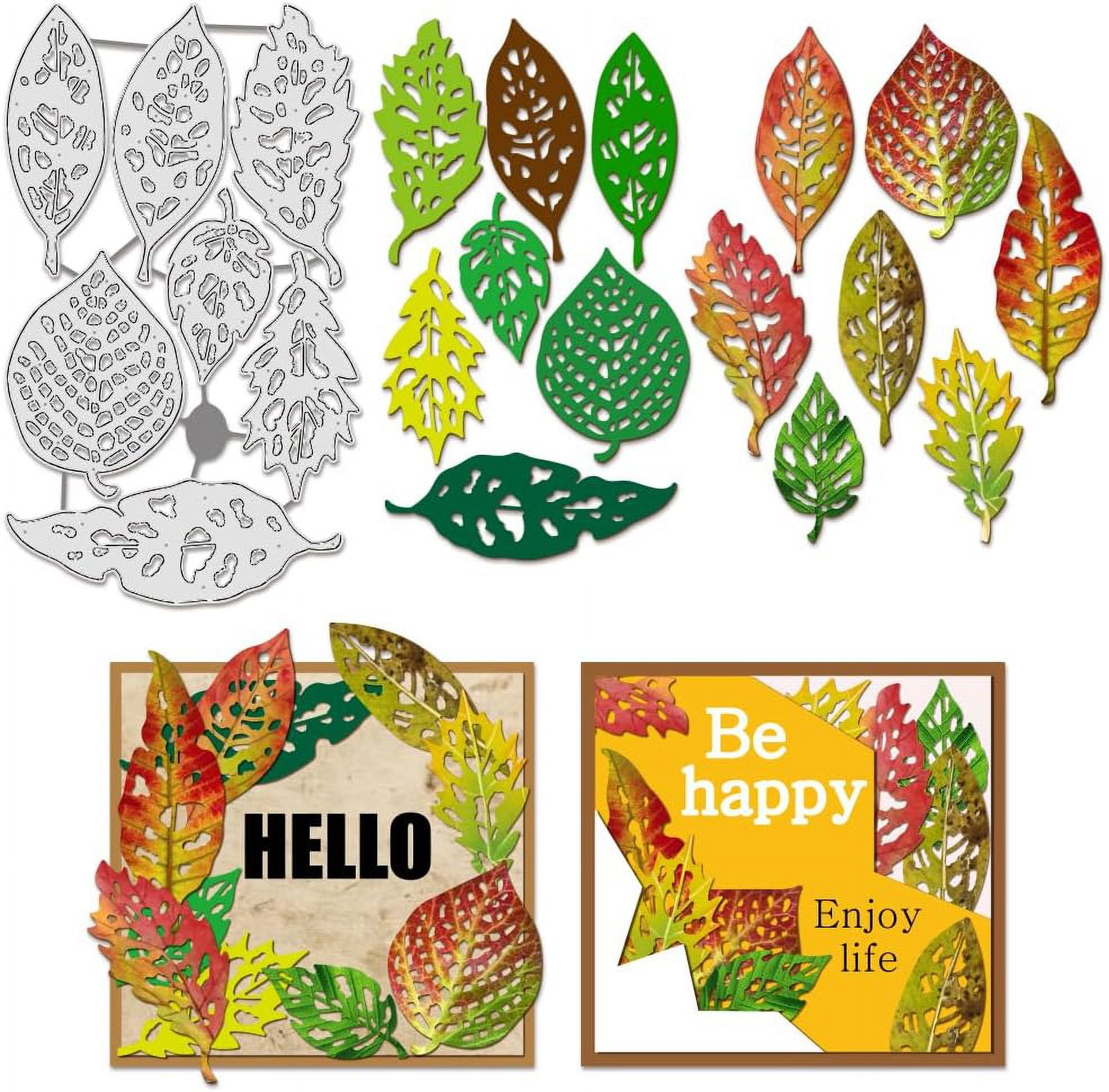 DIY Autumn Leaf Metal Cutting Dies Stencils Dry Leaves Die Cut Carbon ...