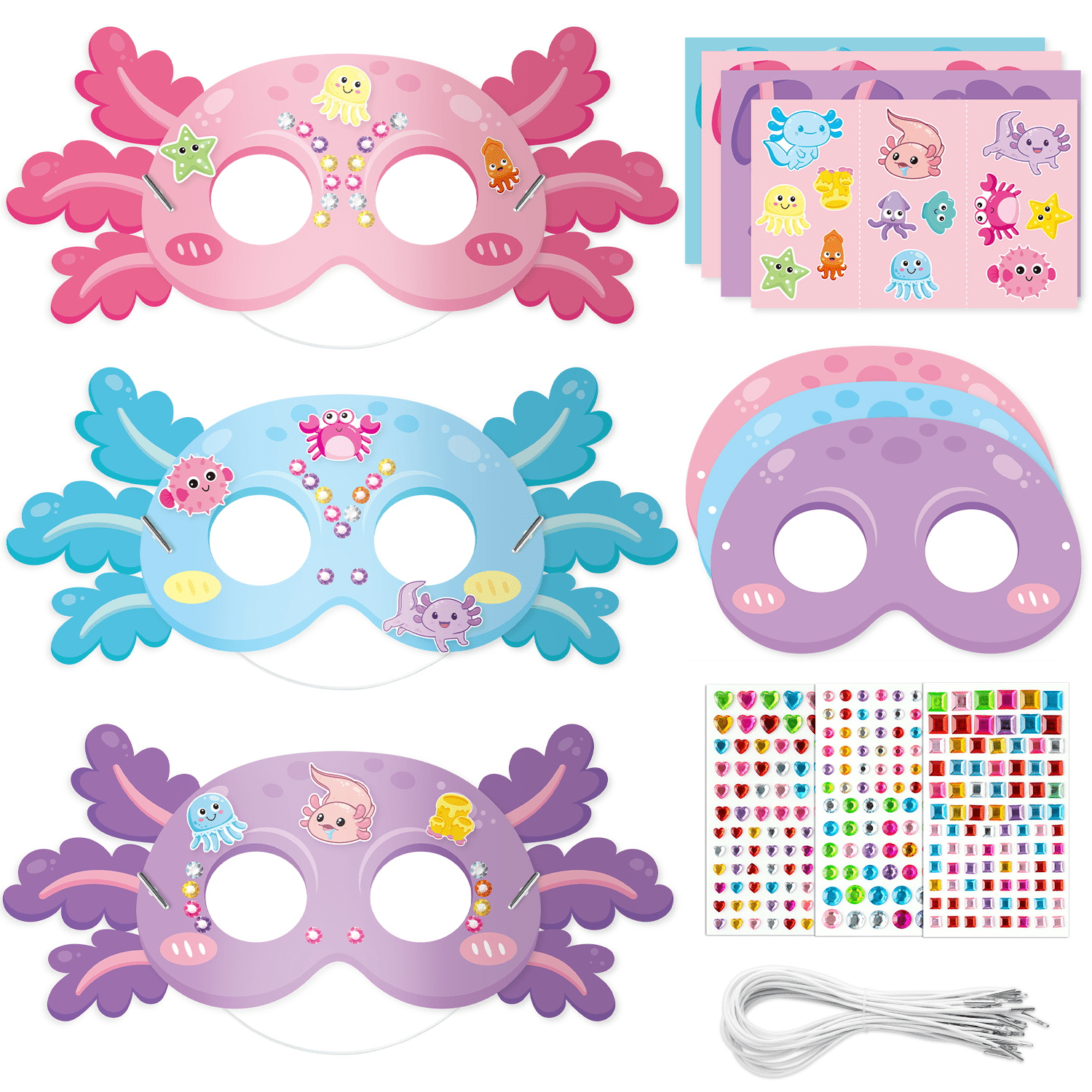 DIY Axolot Mask Craft Gift Box Kit Making Axolotl Paper Mask with ...