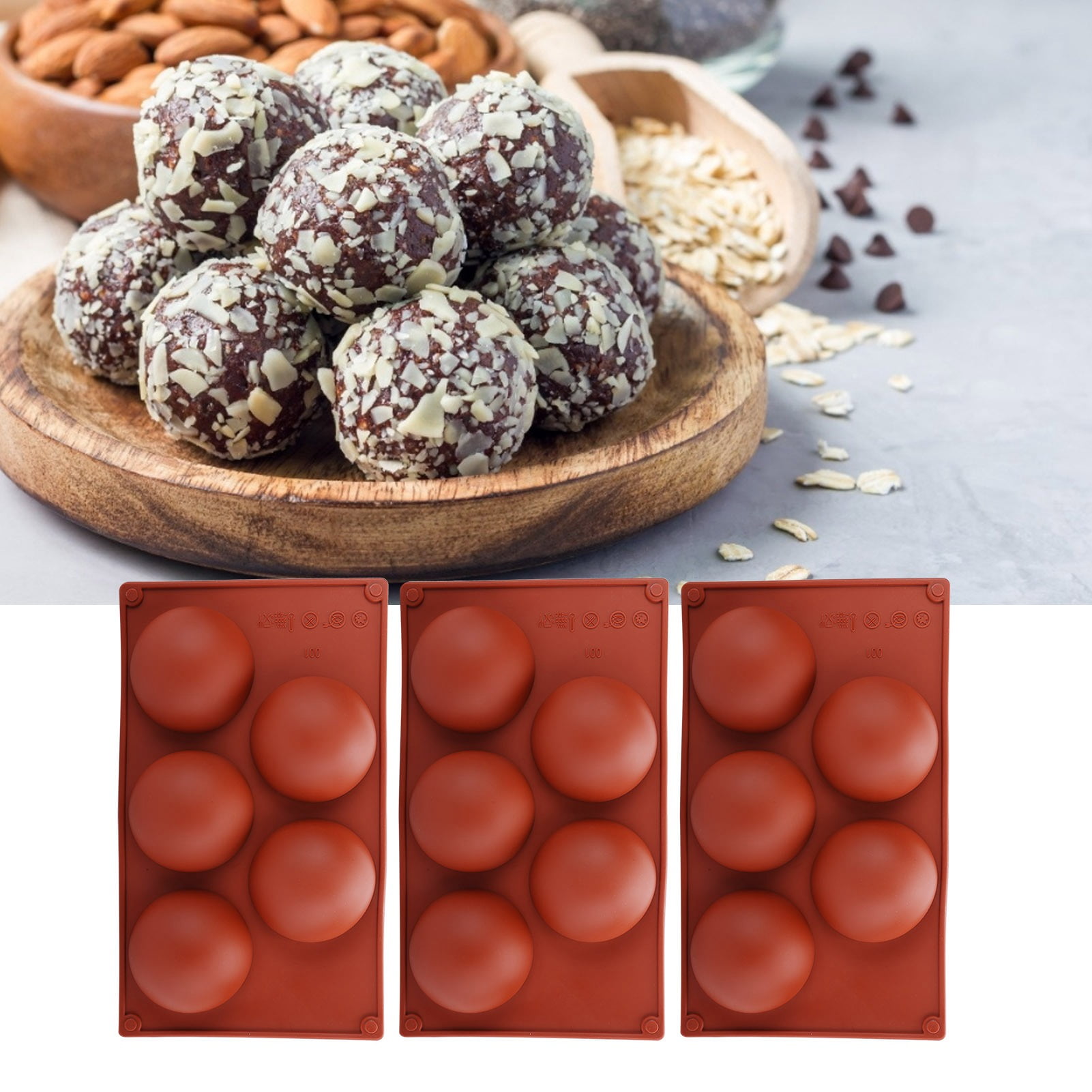 DIY Baking Made Easy: 3x Silicone Half,Sphere Molds for Desserts, Soap ...