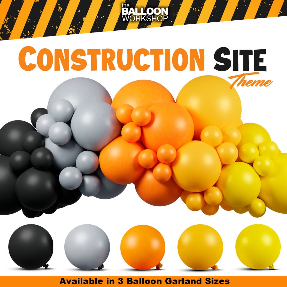 Diy Balloon Garland Arch Pro Kit Construction Site Theme Easy How